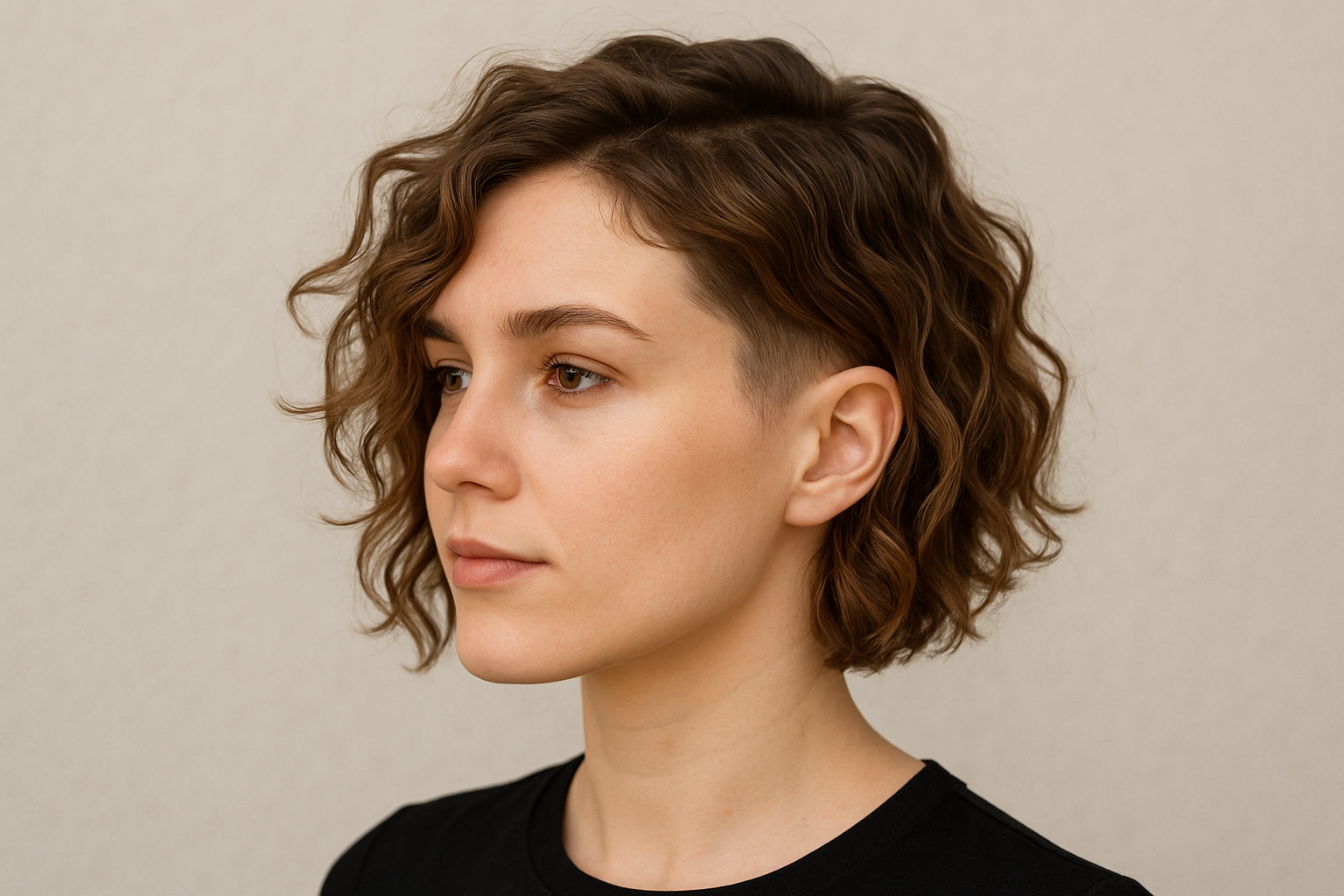 Diese Locken Frisuren für kurze Haare mit Undercut Damen lieben gerade ...