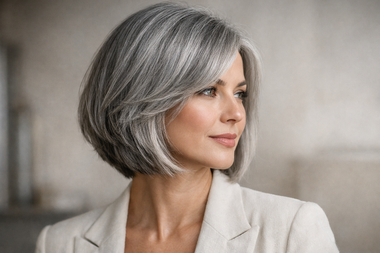 Die 3 Besten Ideen für Bob Frisur Graue Haare die dich sofort jünger ...